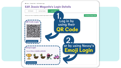 How does a student log in to play? | Nessy